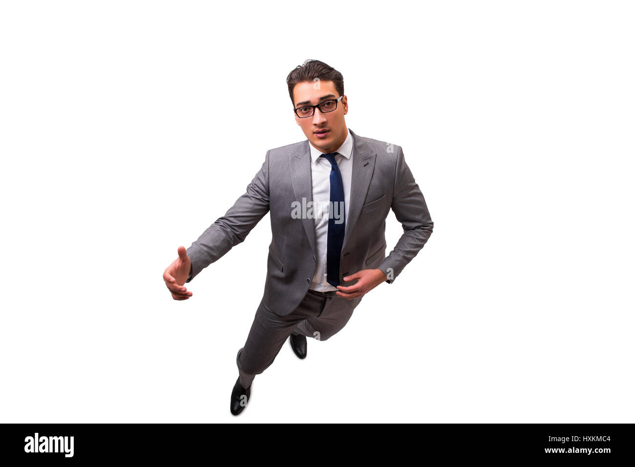 Falling businessman isolated on the white background Stock Photo - Alamy