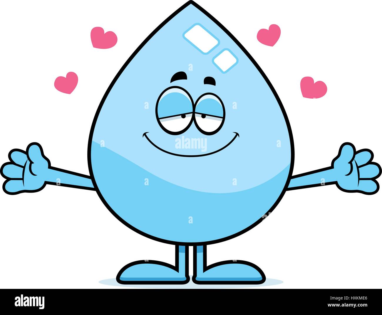 A cartoon illustration of a water drop ready to give a hug Stock Vector ...