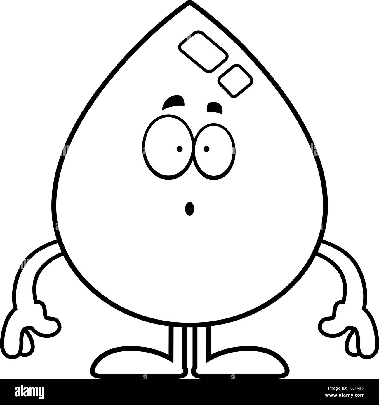 A cartoon illustration of a water drop looking surprised Stock Vector ...