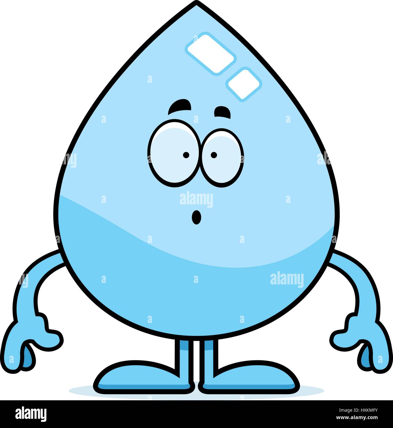 A cartoon illustration of a water drop looking surprised Stock Vector ...