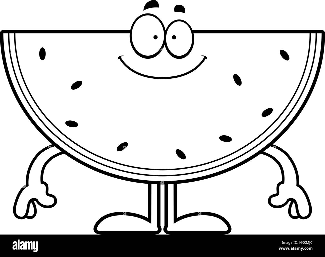 A cartoon illustration of a watermelon looking happy Stock Vector Image ...