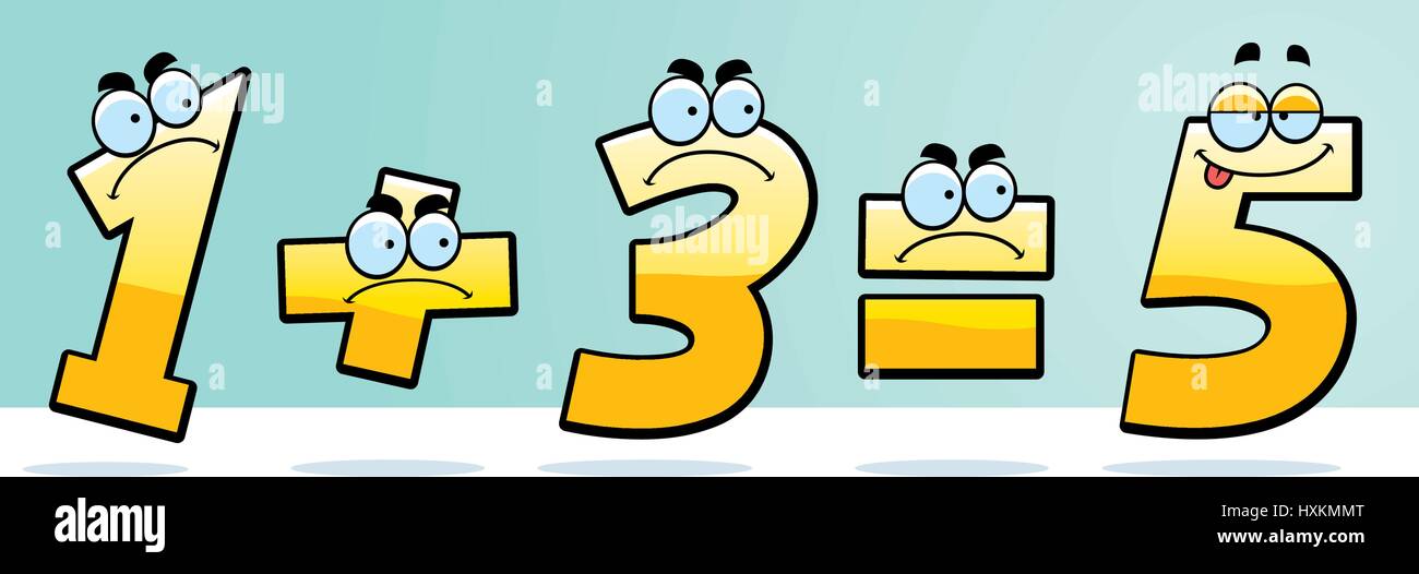 A cartoon illustration of numbers that add up wrong Stock Vector Image ...