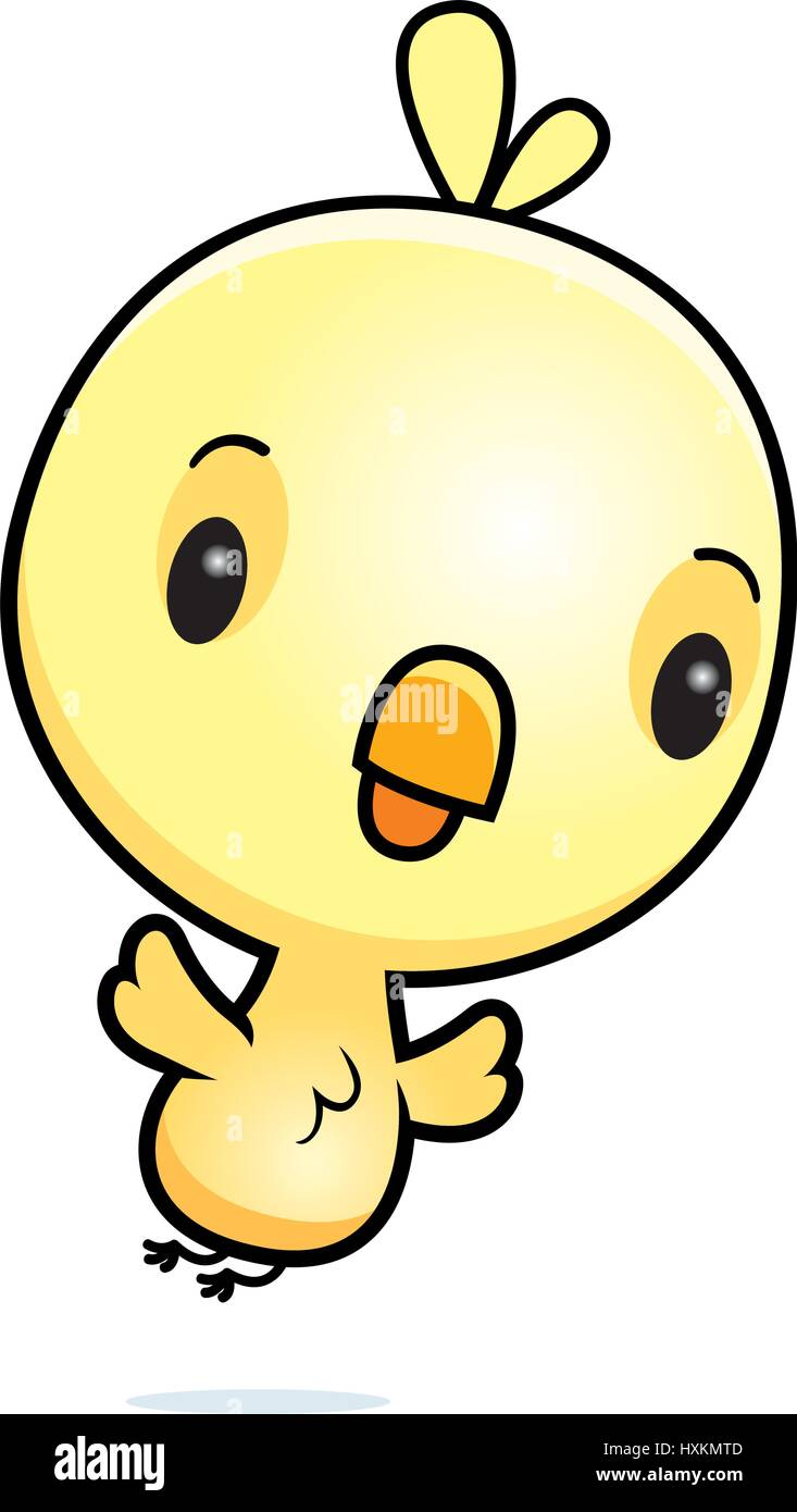 A cartoon illustration of a baby chick flying Stock Vector Image & Art ...