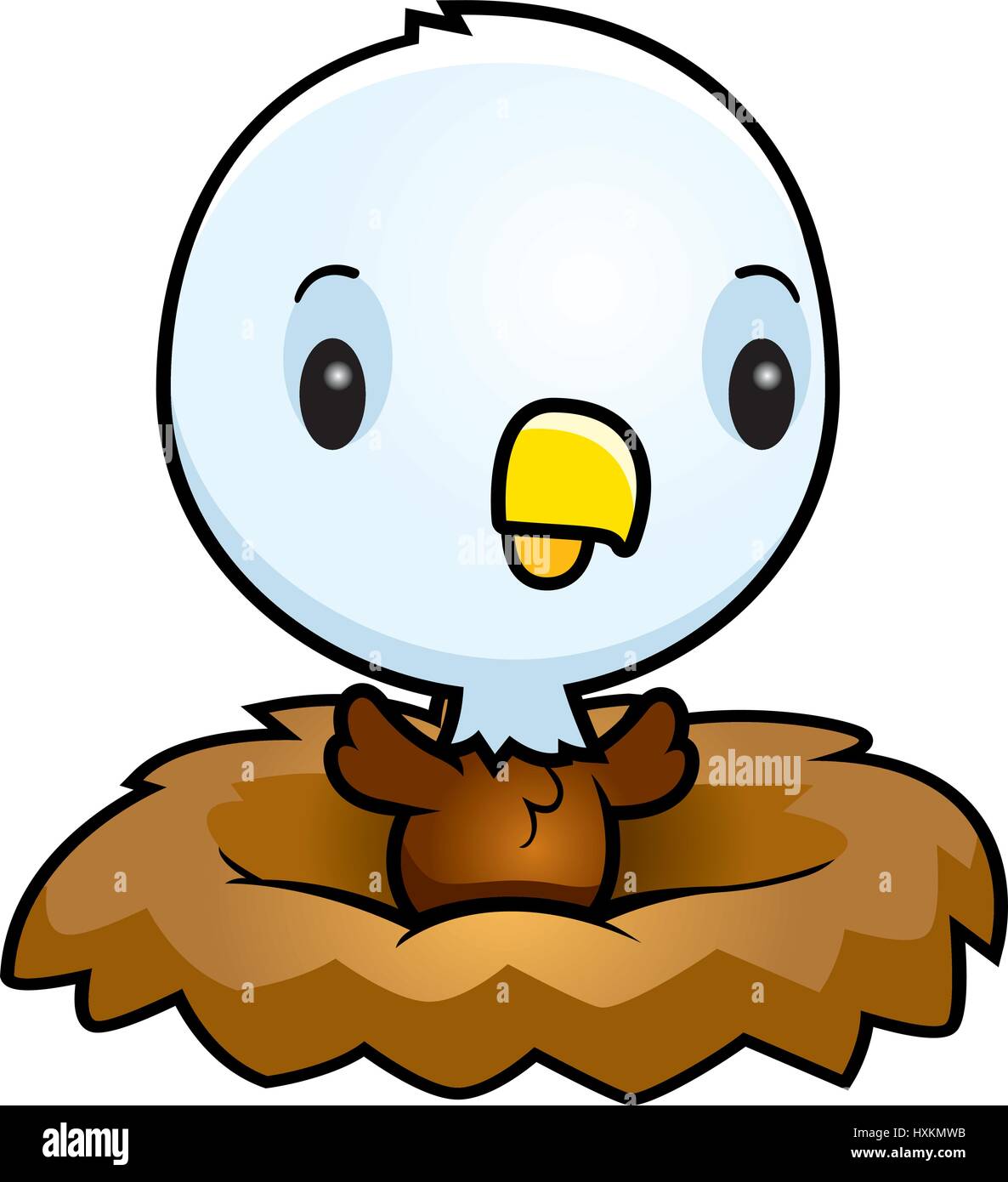 A cartoon illustration of a baby eagle in a nest Stock Vector Image ...