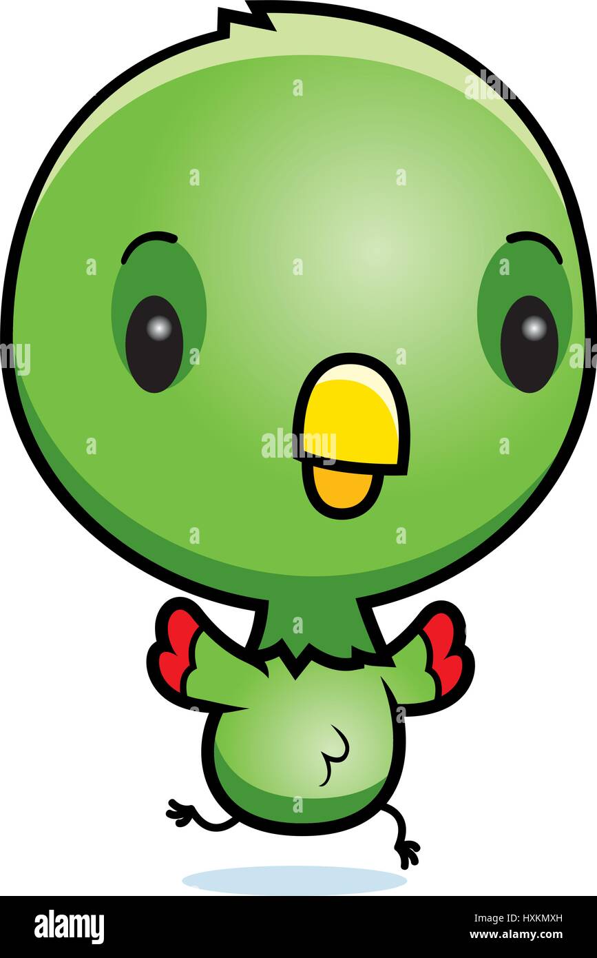 A cartoon illustration of a baby parrot running Stock Vector Image ...