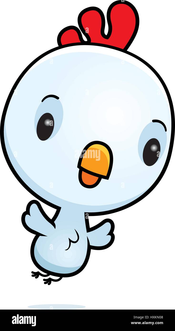 A cartoon illustration of a baby rooster flying Stock Vector Image ...