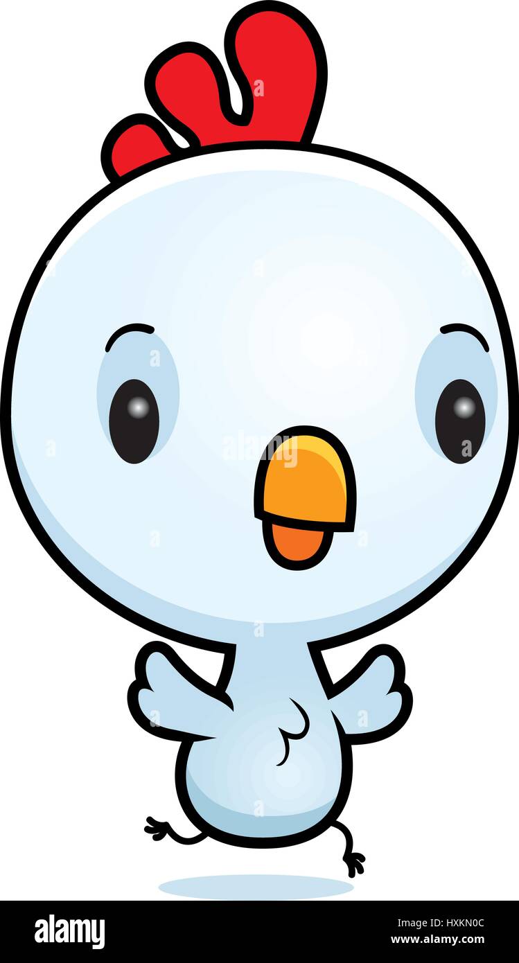 A cartoon illustration of a baby rooster running Stock Vector Image ...