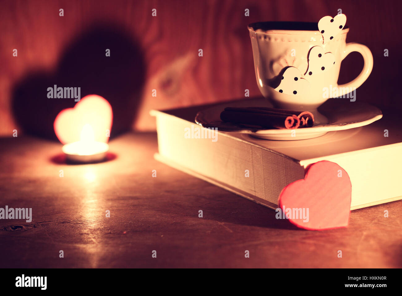 valentine s day book cup Stock Photo - Alamy