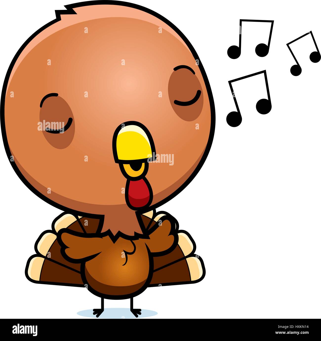 A cartoon illustration of a baby turkey singing Stock Vector Image ...