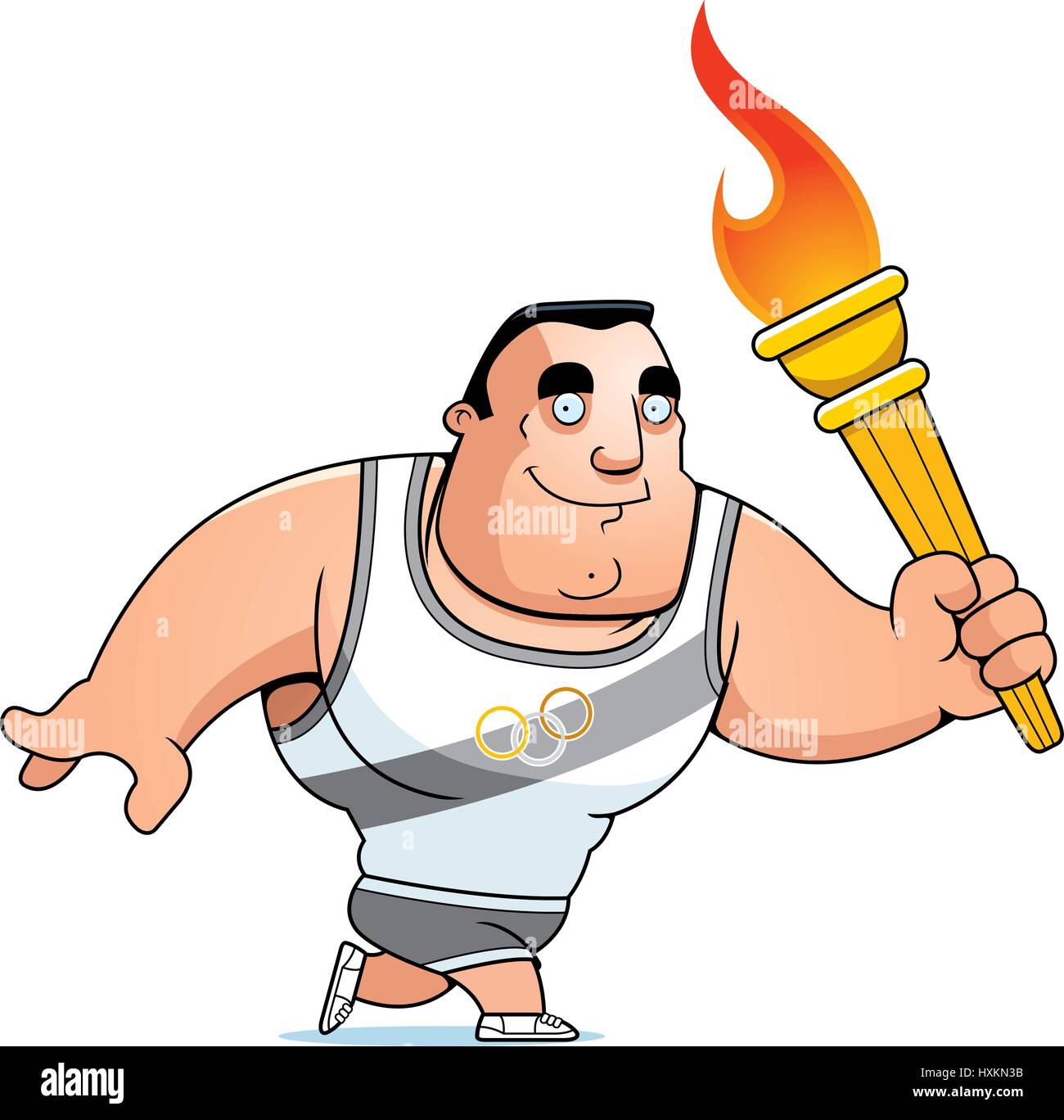 A cartoon Olympic athlete walking with the Olympic torch Stock Vector ...