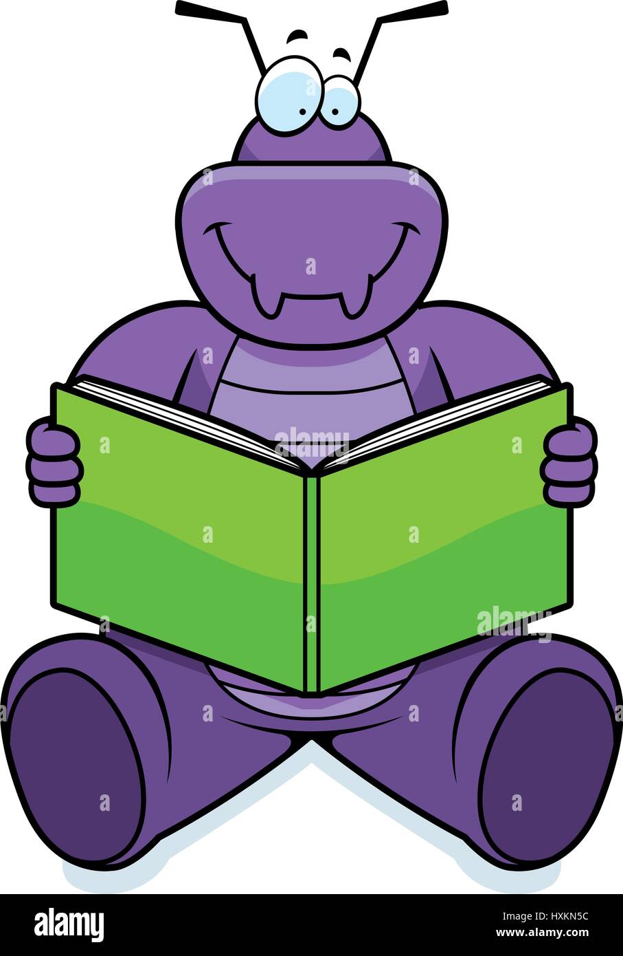 A cartoon illustration of a bug reading a book Stock Vector Image & Art ...