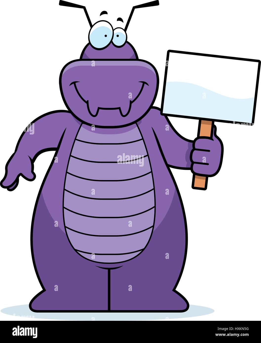 A cartoon illustration of a bug holding a sign Stock Vector Image & Art ...