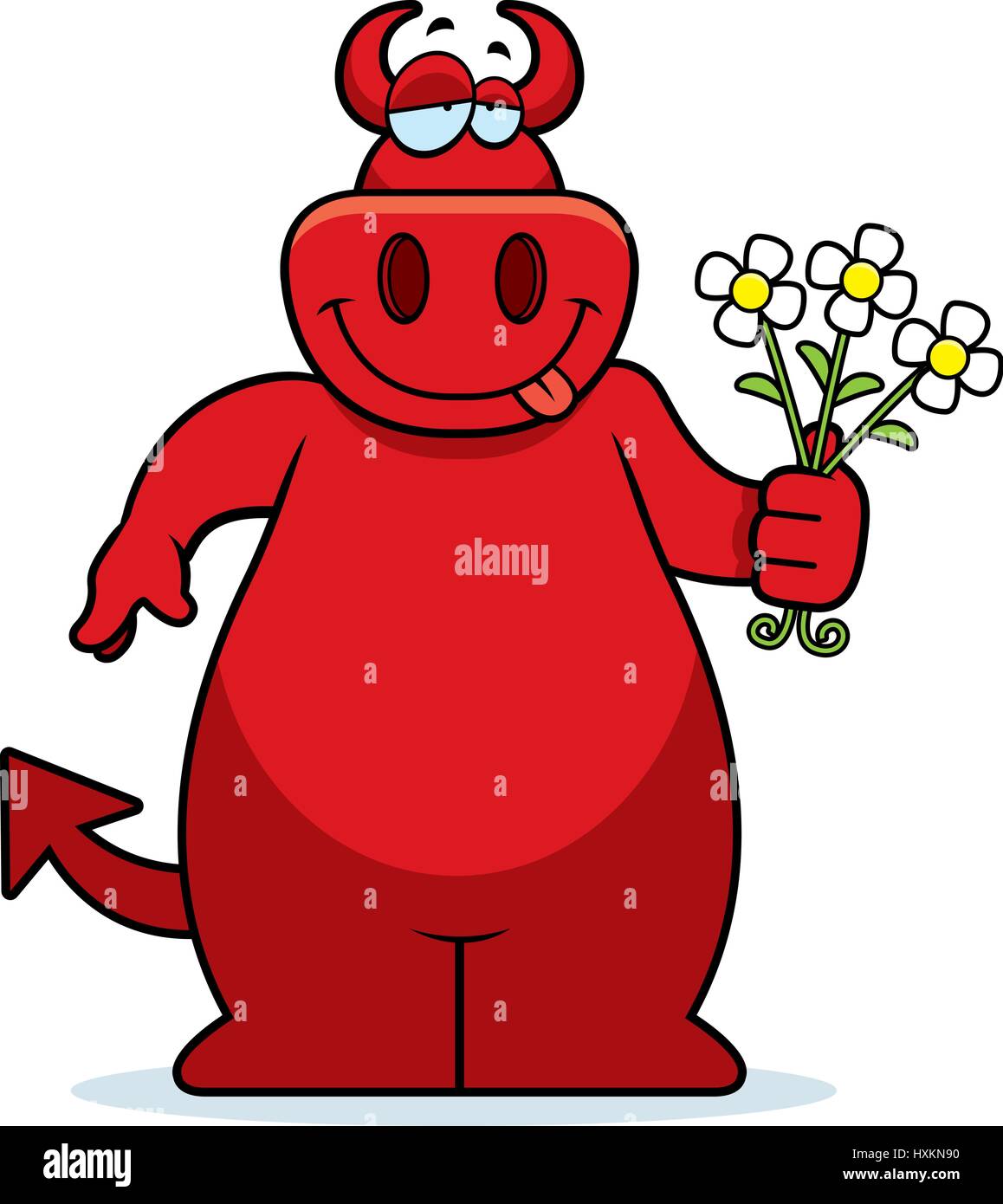 A cartoon illustration of a devil with flowers Stock Vector Image & Art ...