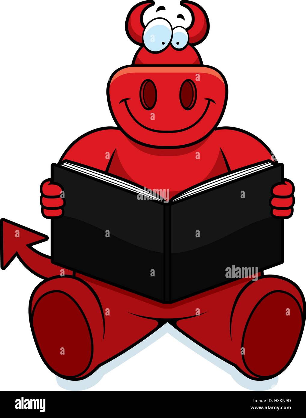 A Cartoon Illustration Of A Devil Reading A Book Stock Vector Image And Art Alamy