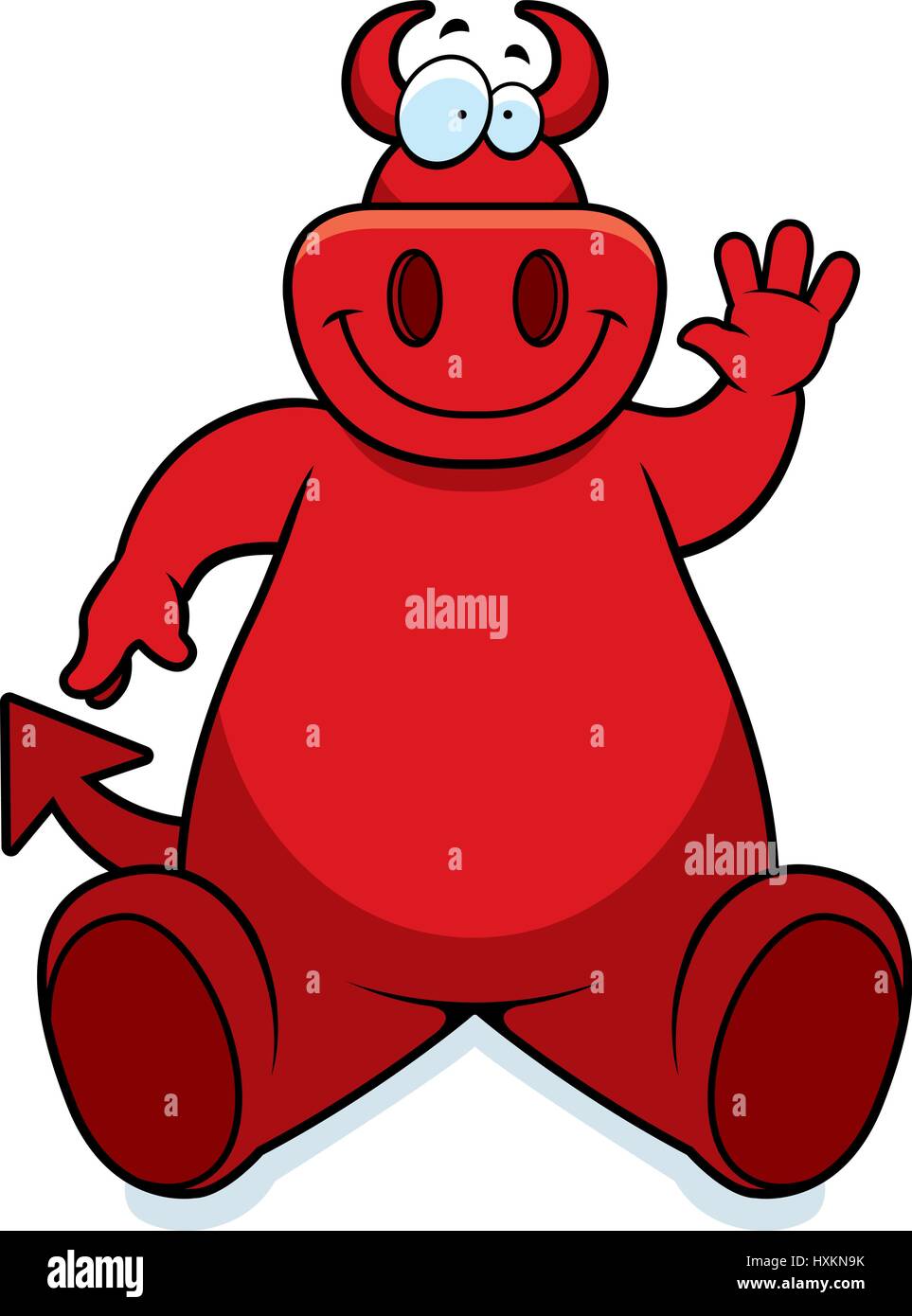 Cartoon Illustration Devil Sitting High Resolution Stock Photography ...