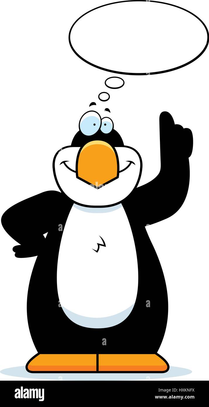 A cartoon illustration of a penguin thinking Stock Vector Image & Art ...