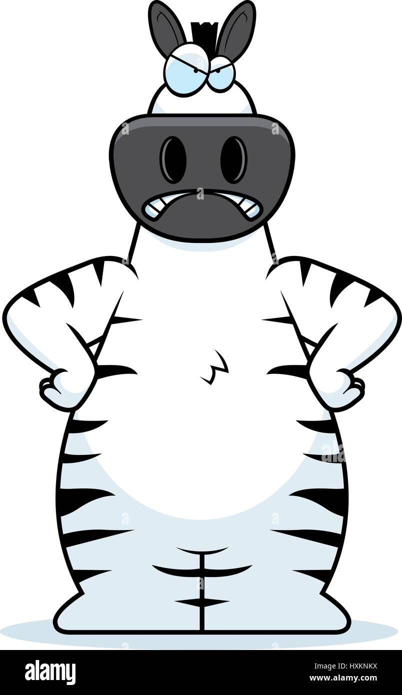 A cartoon illustration of a zebra looking angry Stock Vector Image ...