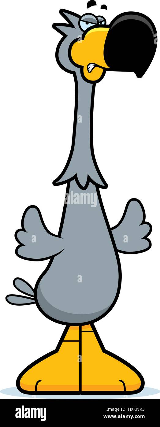 A cartoon illustration of a dodo with an angry expression Stock Vector ...