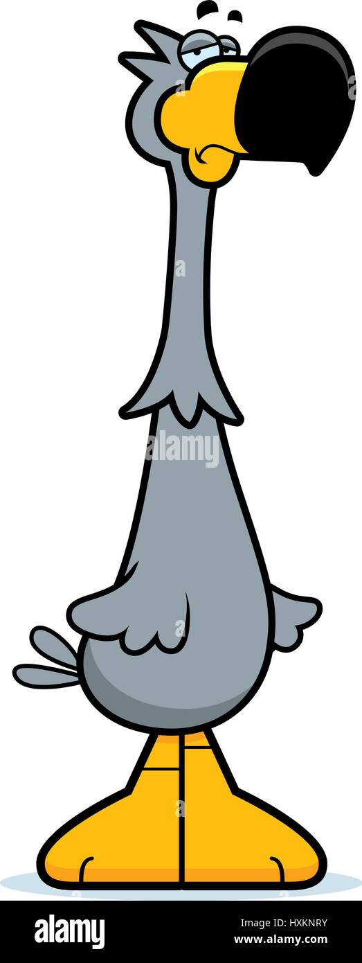 A cartoon illustration of a dodo with a sad expression Stock Vector ...