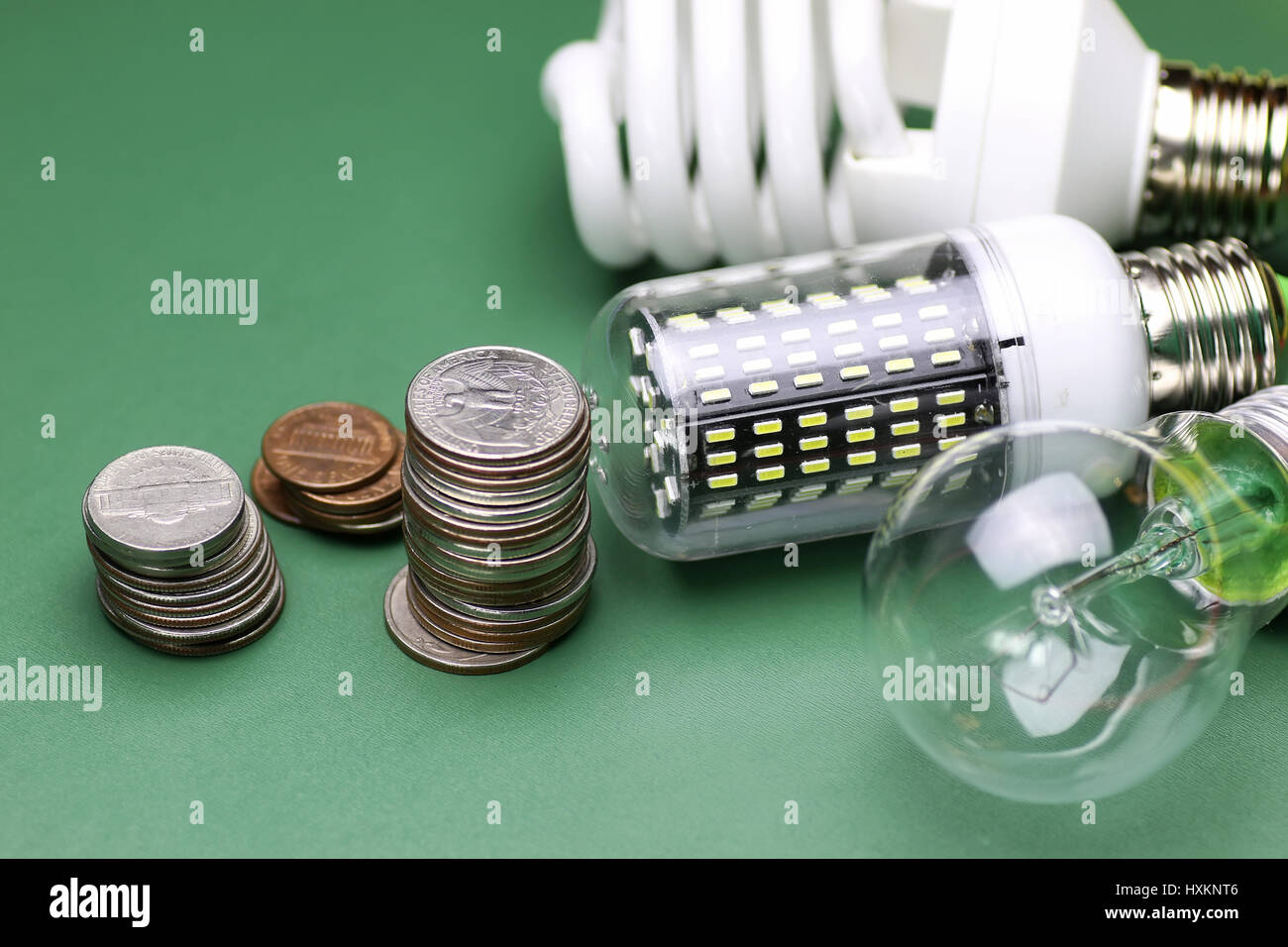 different lamps and money Stock Photo - Alamy