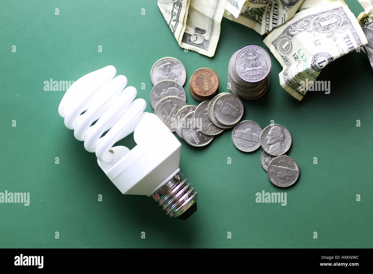 different lamps and money Stock Photo - Alamy