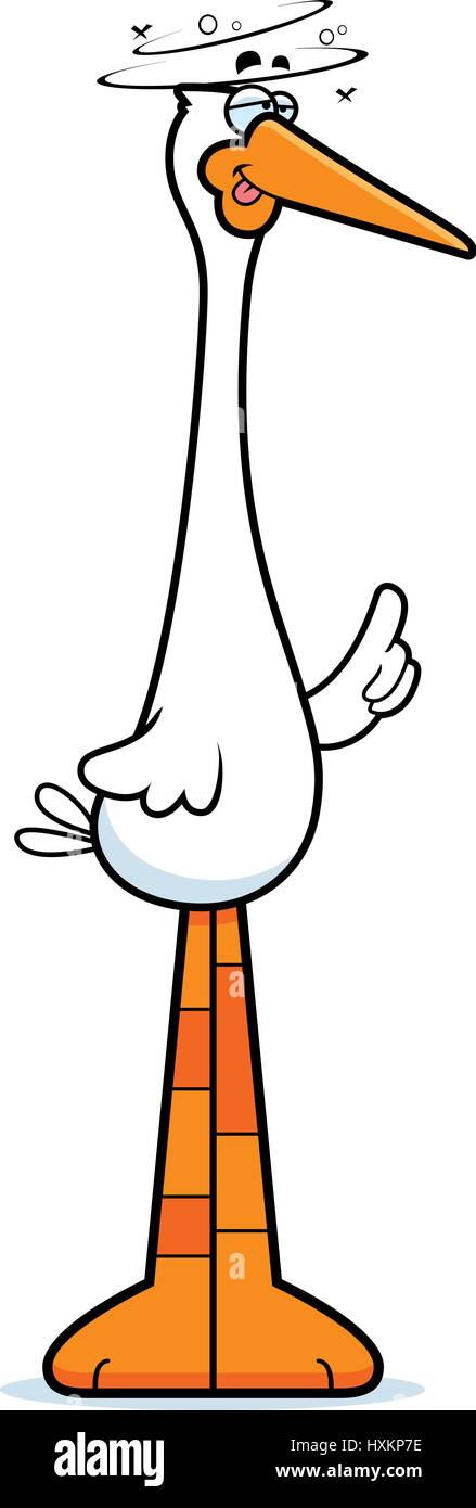 A cartoon illustration of a stork looking drunk Stock Vector Image ...