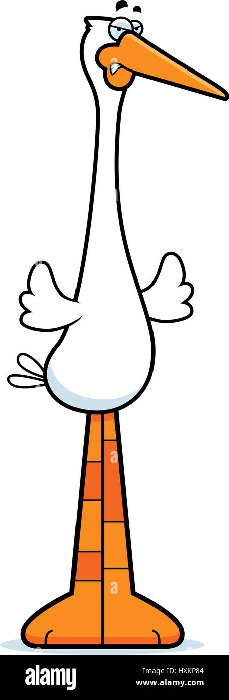A cartoon illustration of a stork with an angry expression Stock Vector ...
