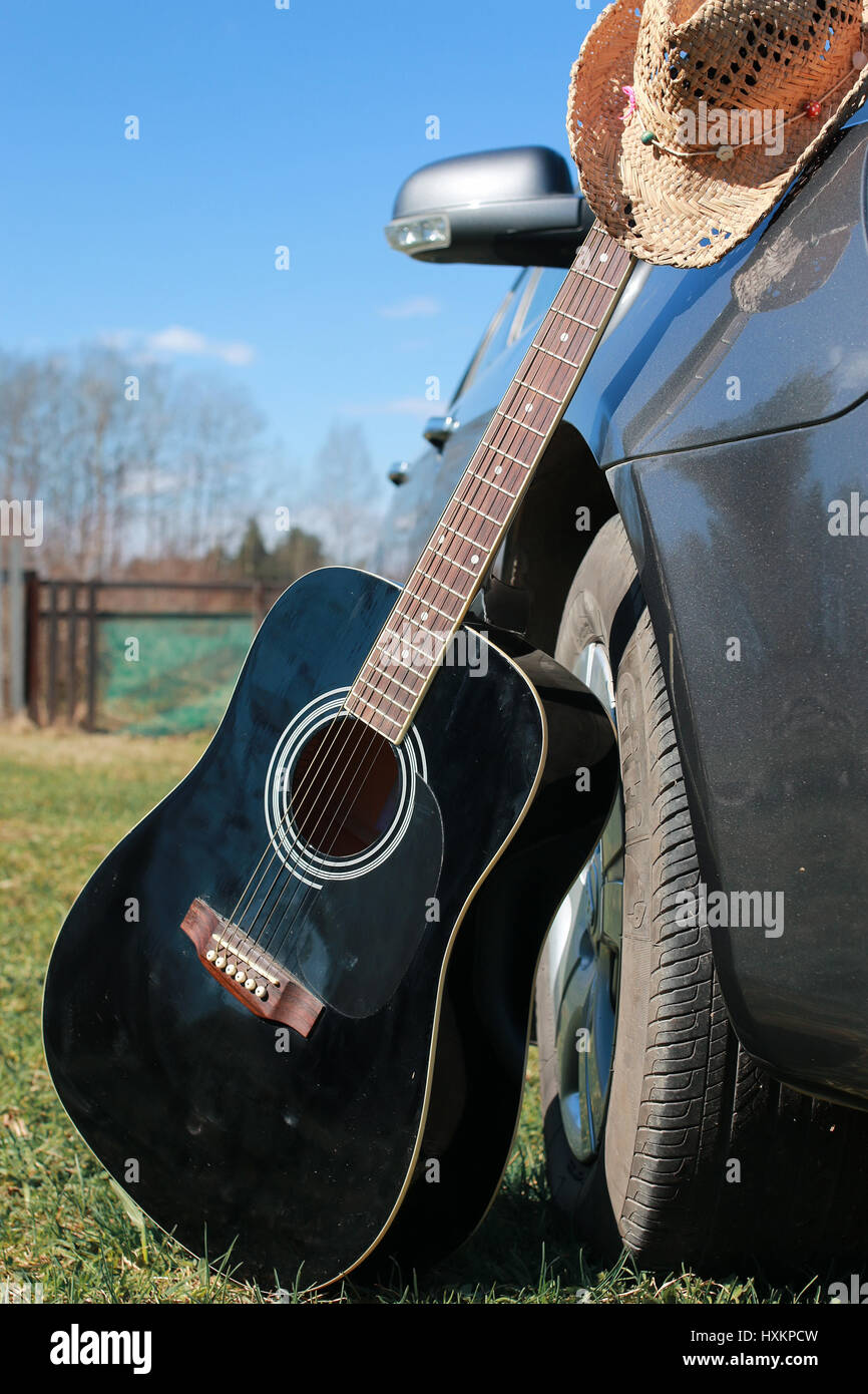 guitar outdoor near car Stock Photo - Alamy