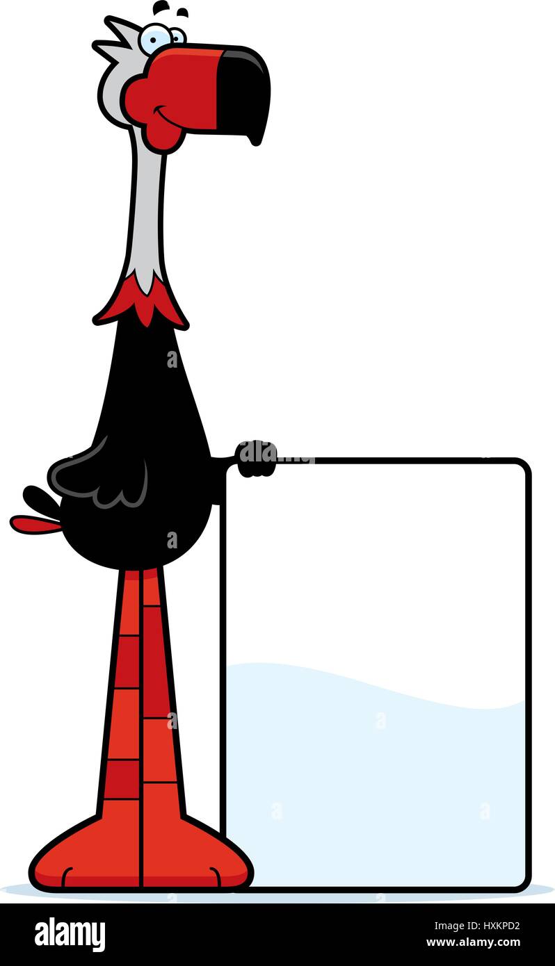 A cartoon illustration of a terror bird with a sign Stock Vector Image ...