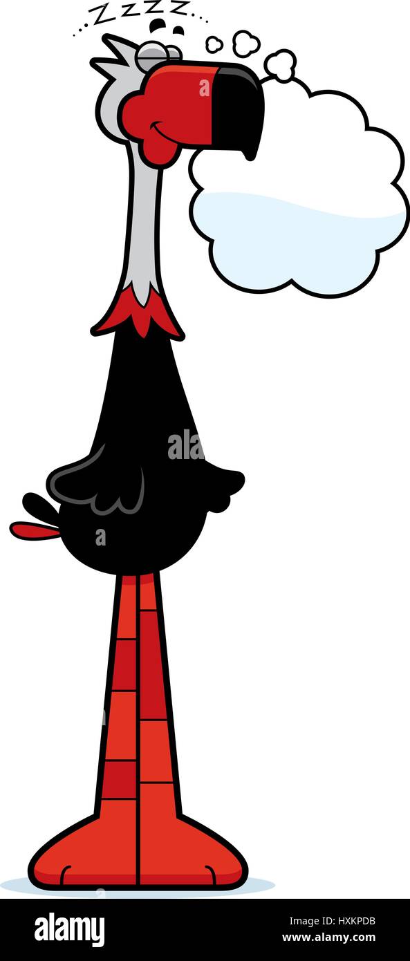 A cartoon illustration of a terror bird sleeping and dreaming Stock ...