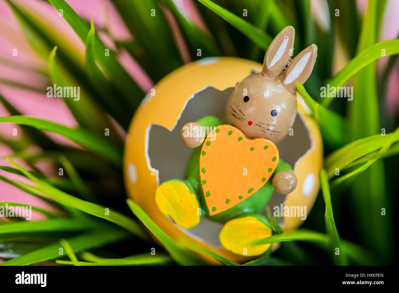 Happy Easter day, bunny and egg, Christians worldwide celebrate Stock ...