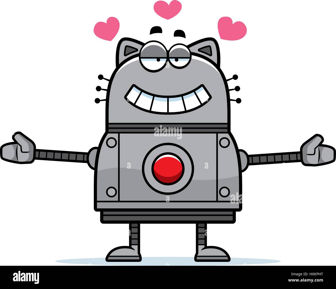 A cartoon illustration of a robot cat ready to give a hug Stock Vector ...