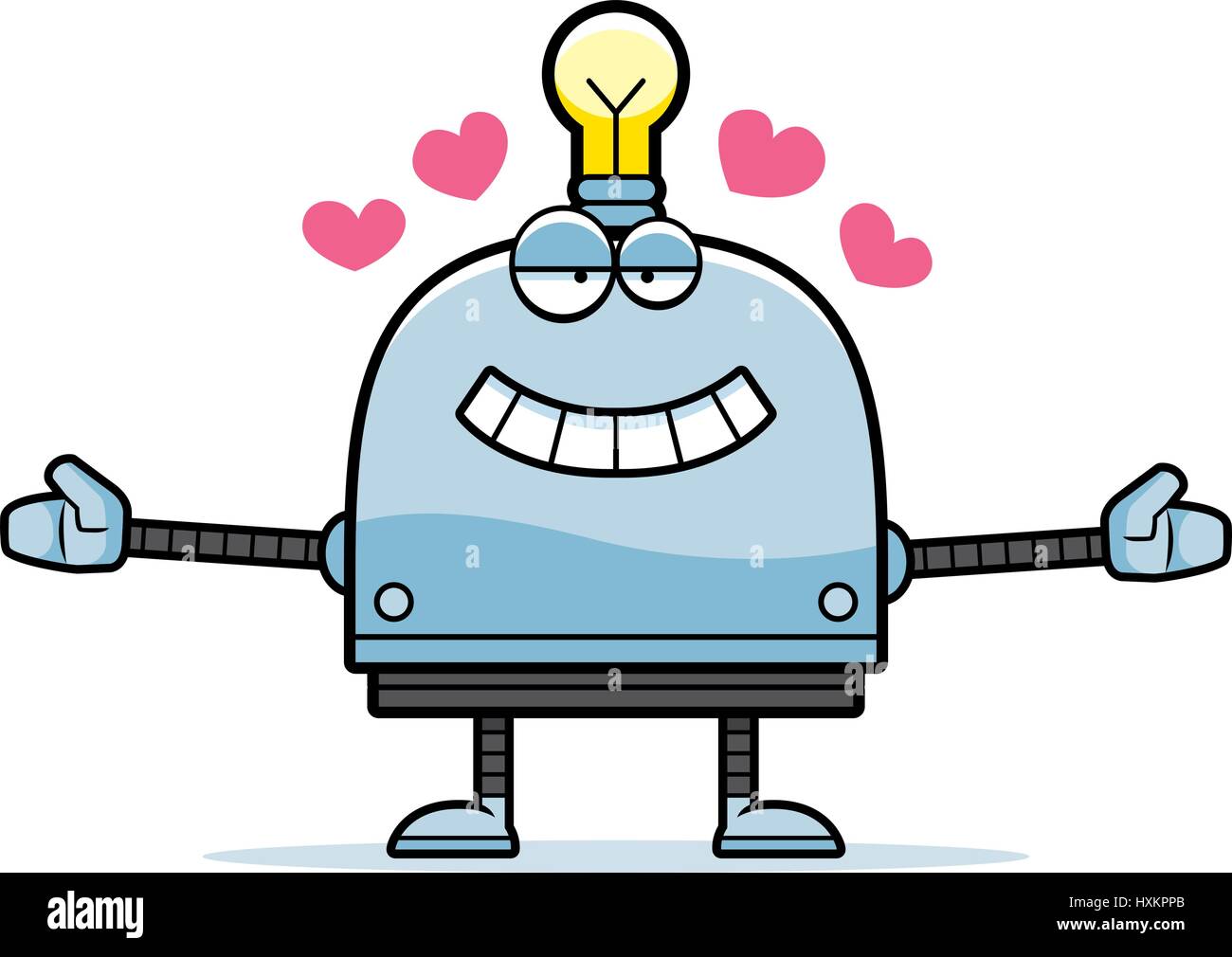 A cartoon illustration of a little robot ready to give a hug Stock ...
