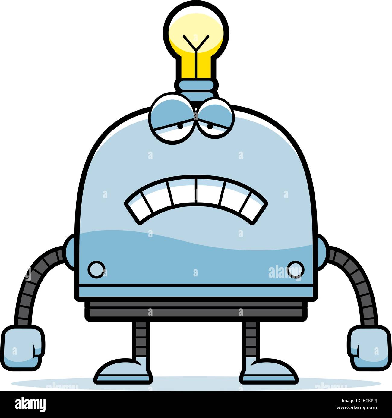 A cartoon illustration of a little robot looking sad Stock Vector Image ...