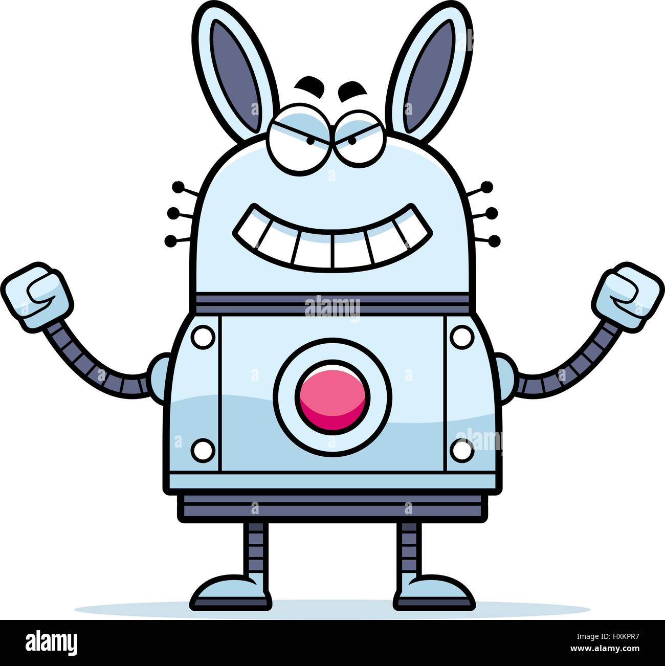 A cartoon illustration of an evil looking robot rabbit Stock Vector ...