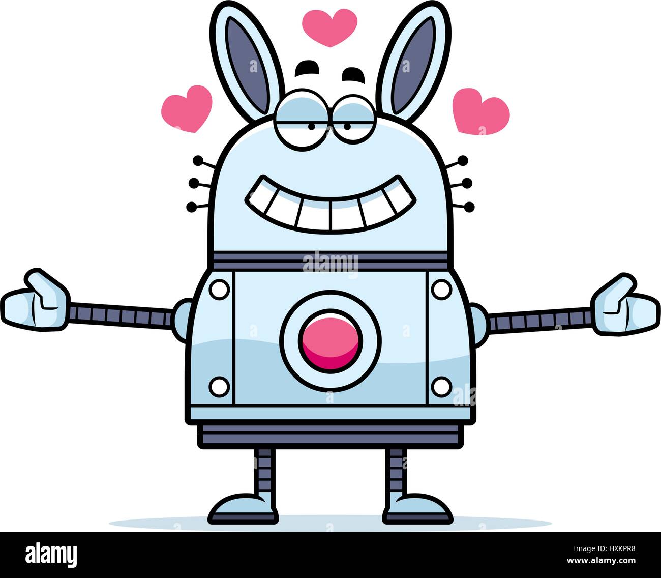 A cartoon illustration of a robot rabbit ready to give a hug Stock ...