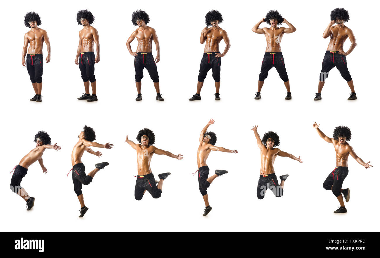 Collage of dancers isolated on white background Stock Photo - Alamy