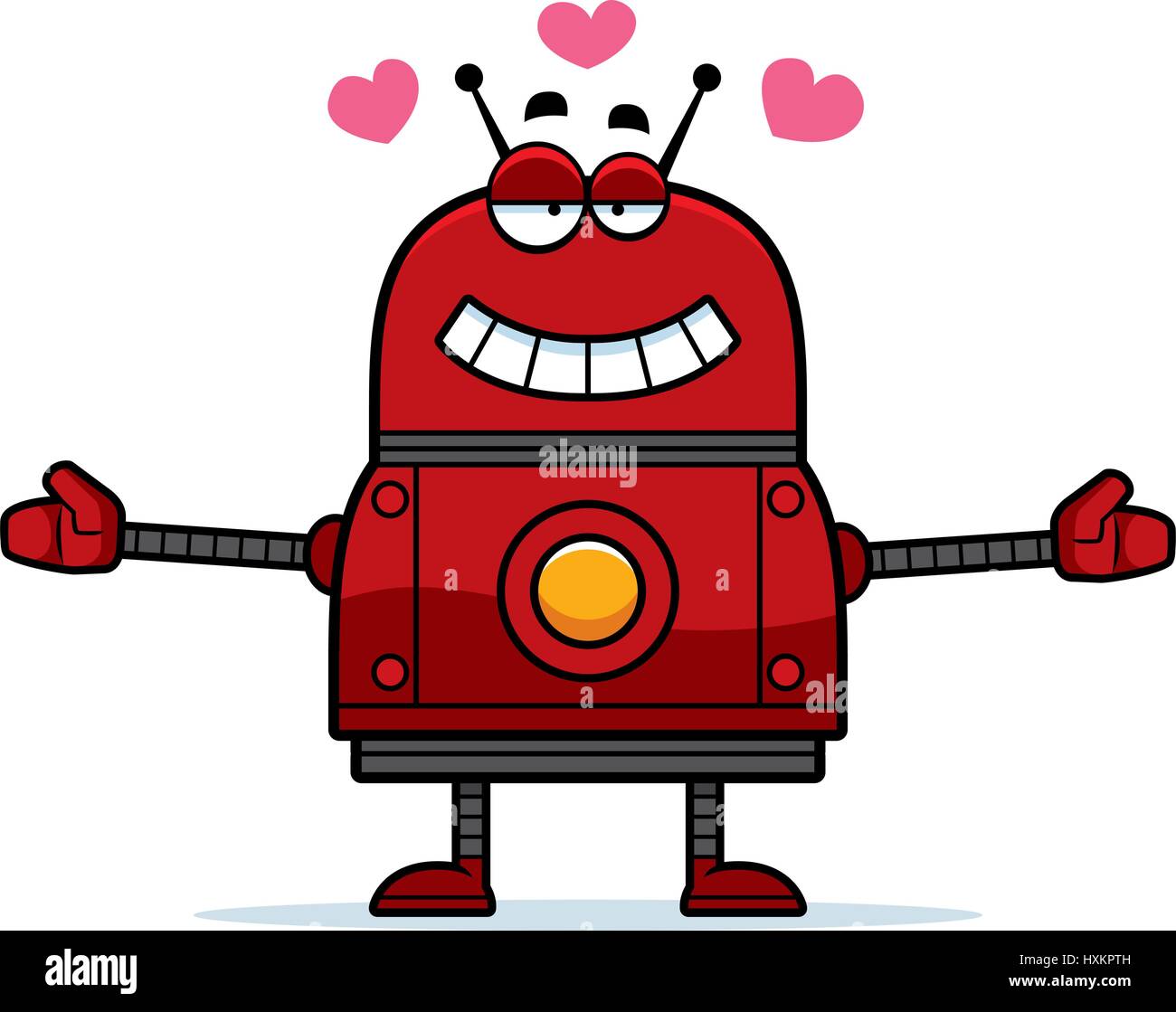 A cartoon illustration of a red robot ready to give a hug Stock Vector ...