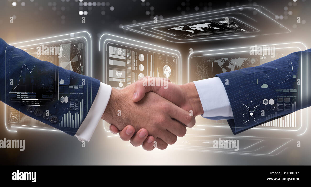 Handshake concept - business metaphor illustration Stock Photo - Alamy