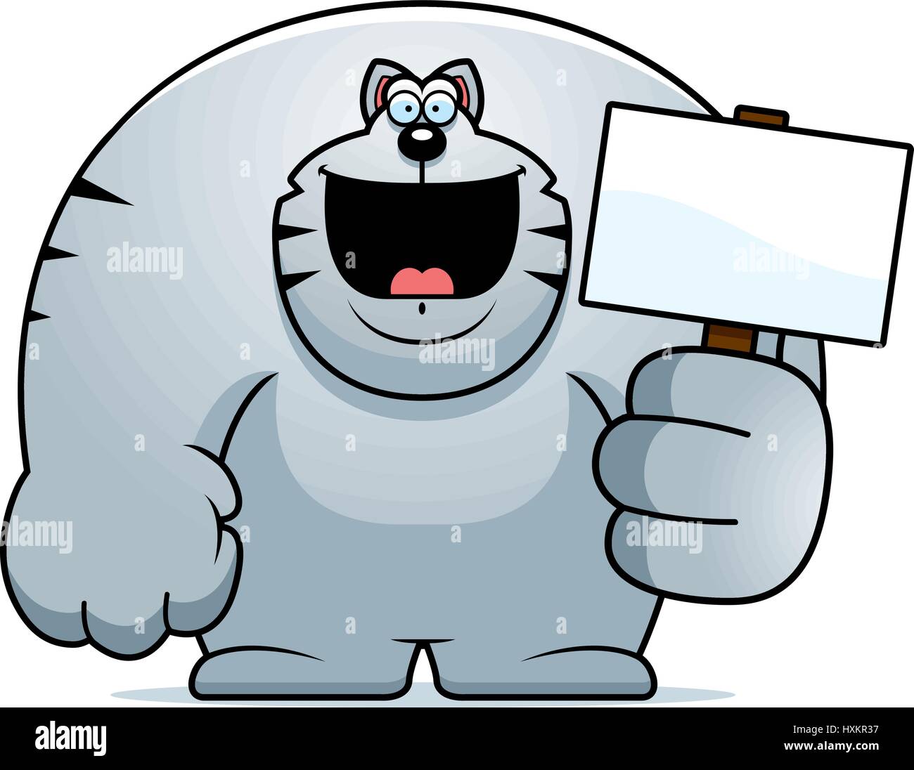 A cartoon illustration of a cat holding a sign Stock Vector Image & Art ...