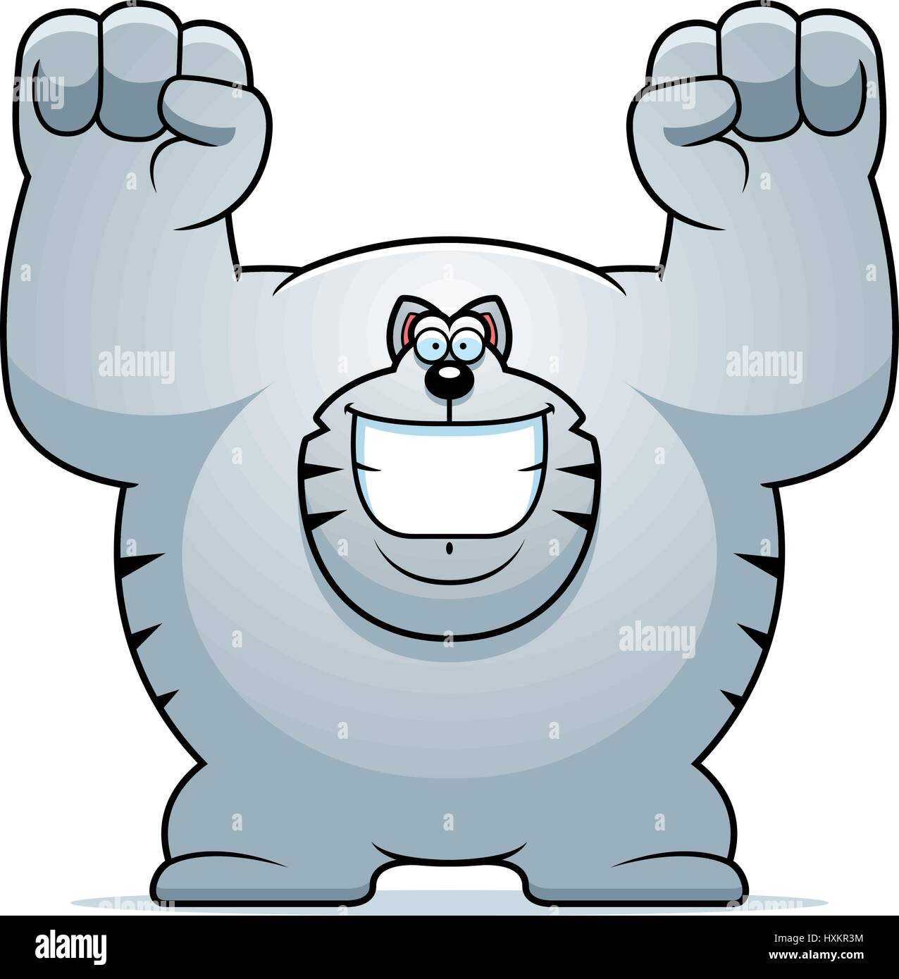 A cartoon illustration of a cat celebrating Stock Vector Image & Art ...