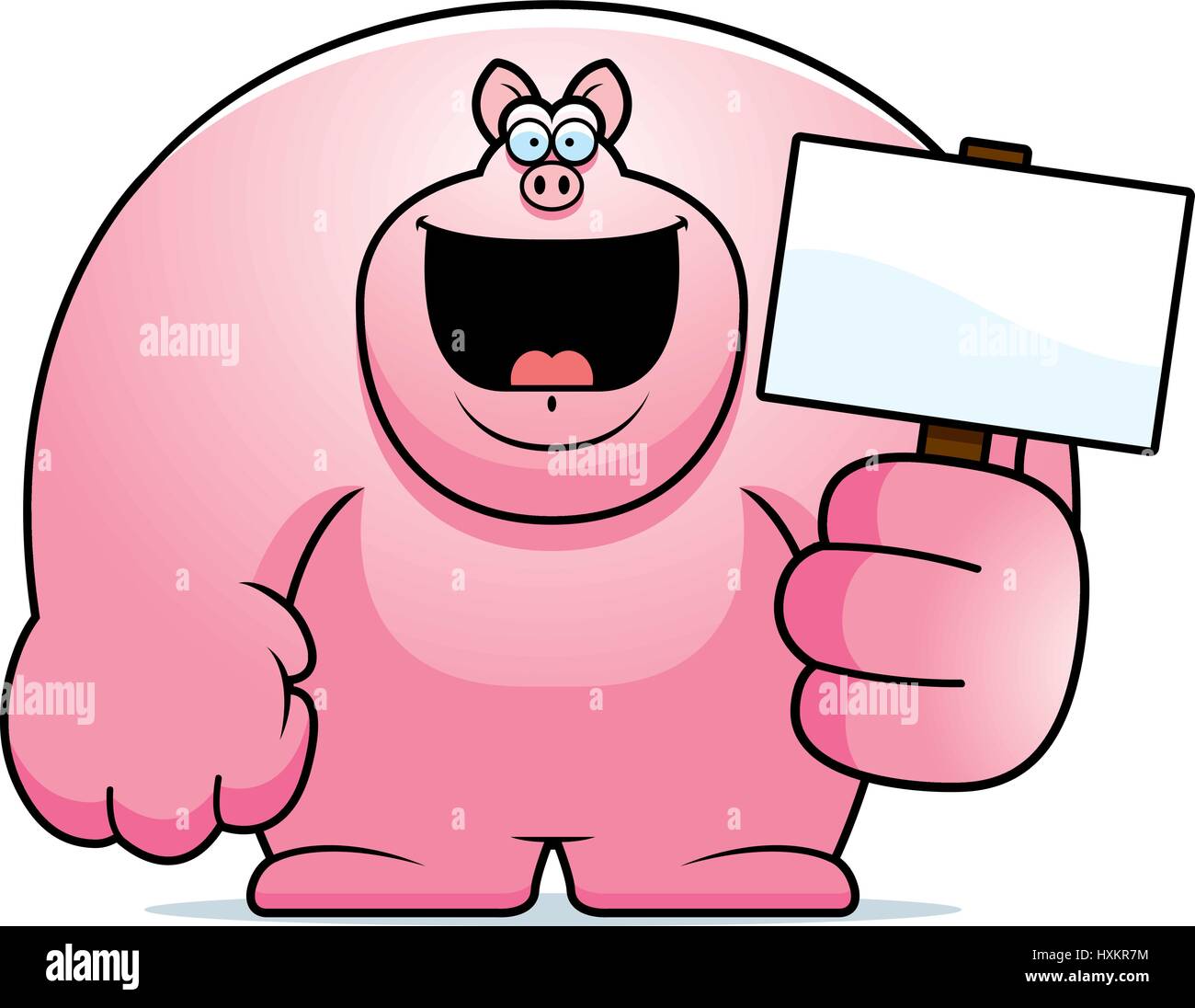 Cartoon illustration pig holding sign hi-res stock photography and ...