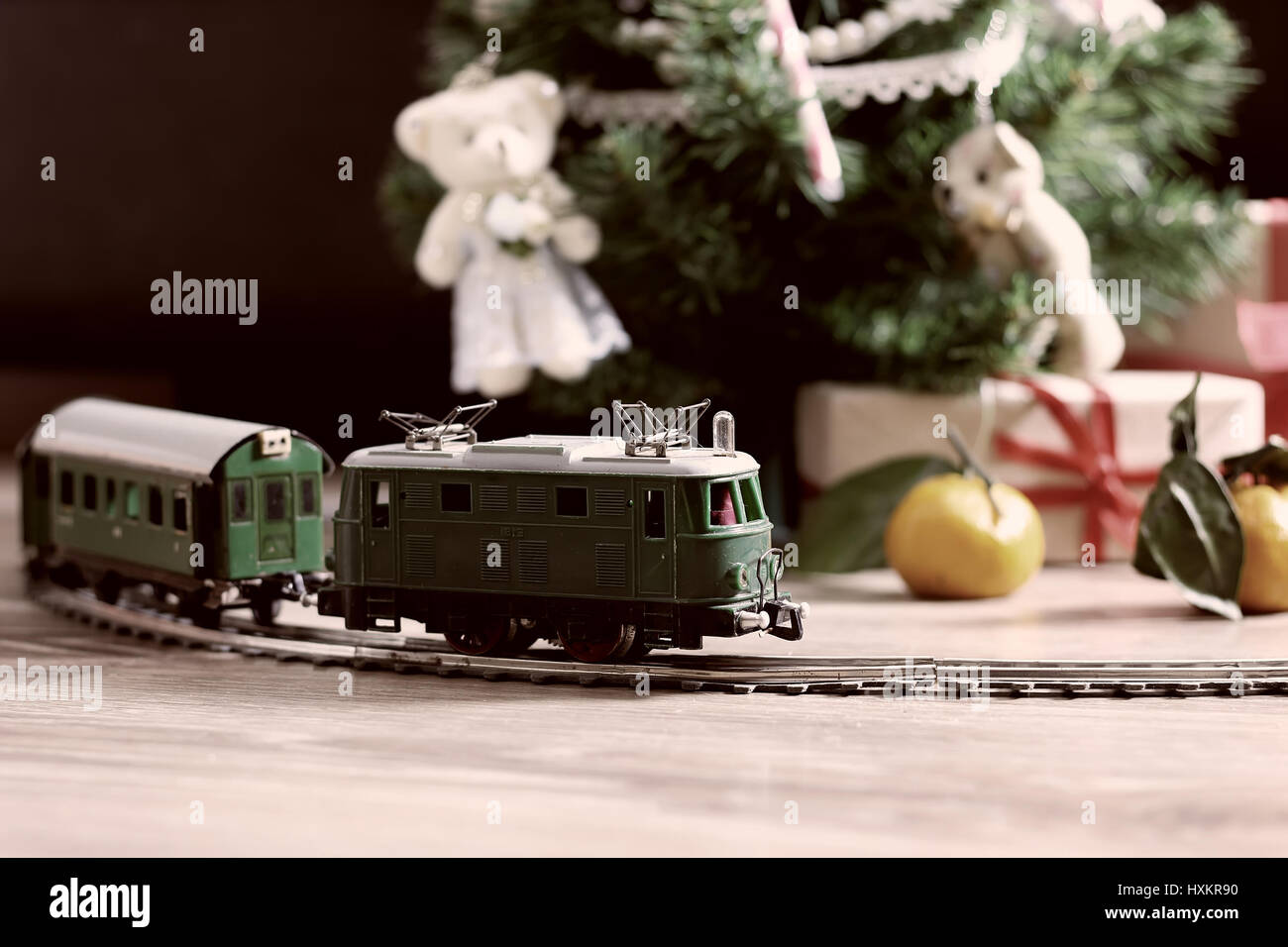train retro toned model Stock Photo - Alamy