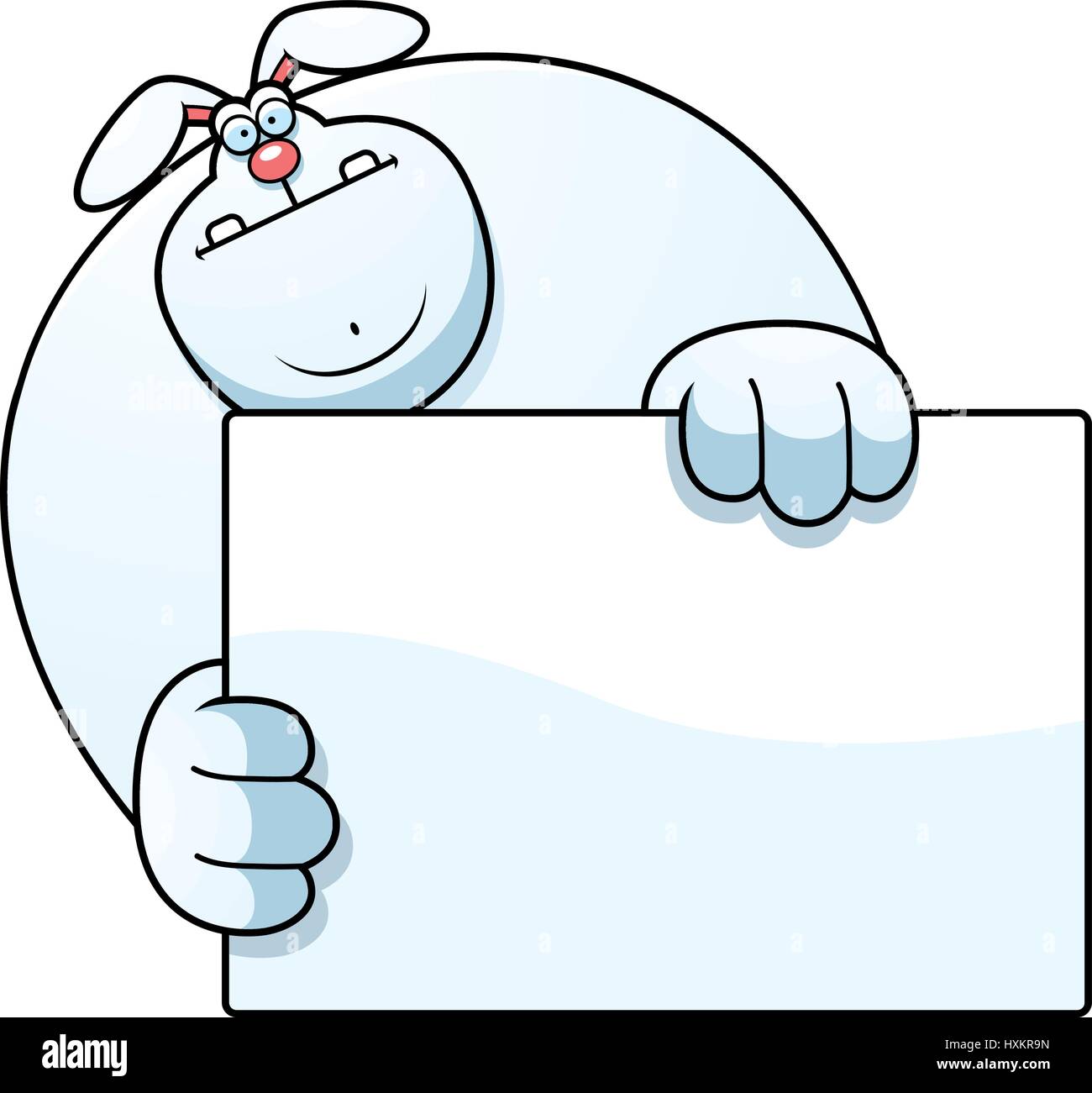 A cartoon illustration of a rabbit hiding behind a sign Stock Vector ...