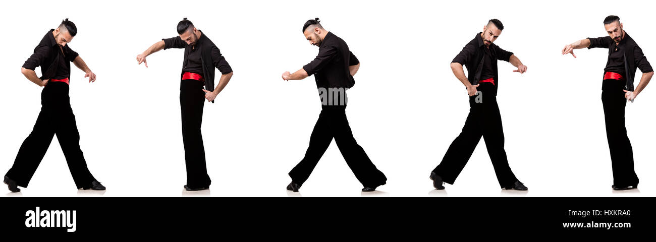 Spanish dancer in various poses on white Stock Photo - Alamy