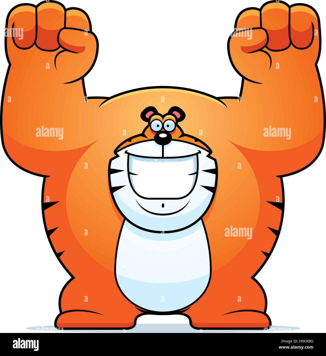 A cartoon illustration of a tiger celebrating Stock Vector Image & Art ...