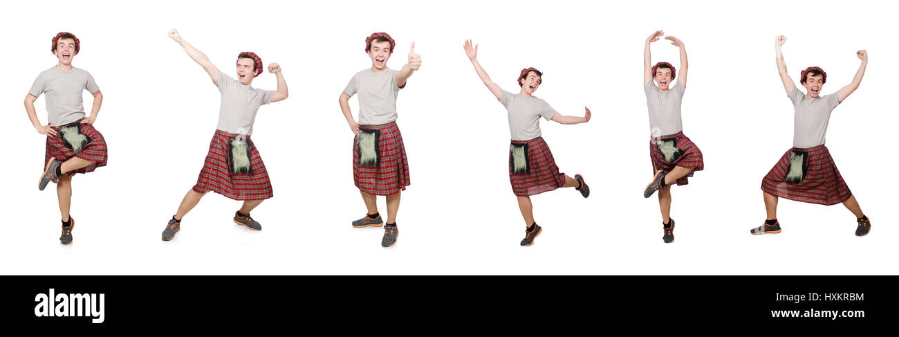 Funny scotsman isolated on white Stock Photo - Alamy