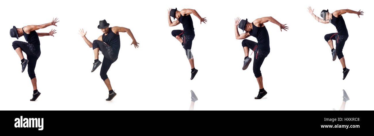 Muscular dancer isolated on white Stock Photo - Alamy
