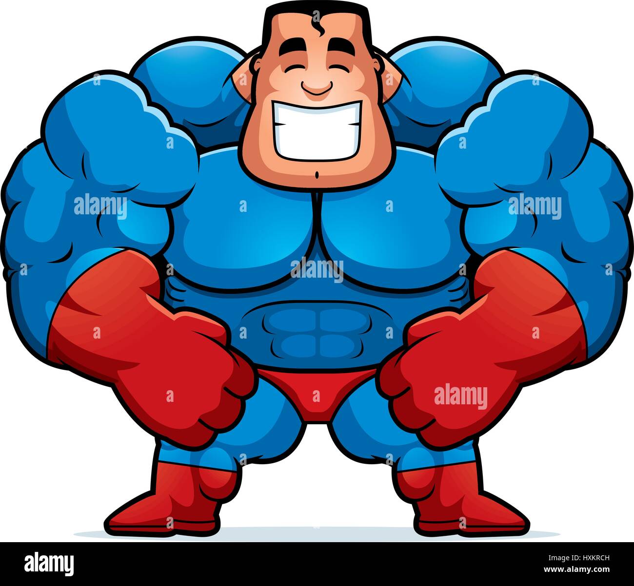 A cartoon illustration of a superhero flexing Stock Vector Image & Art ...