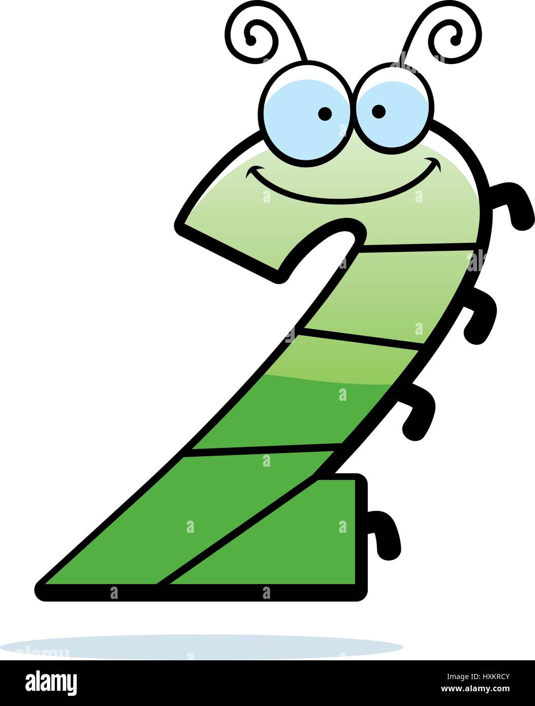 A cartoon illustration of the number two with an insect theme Stock ...